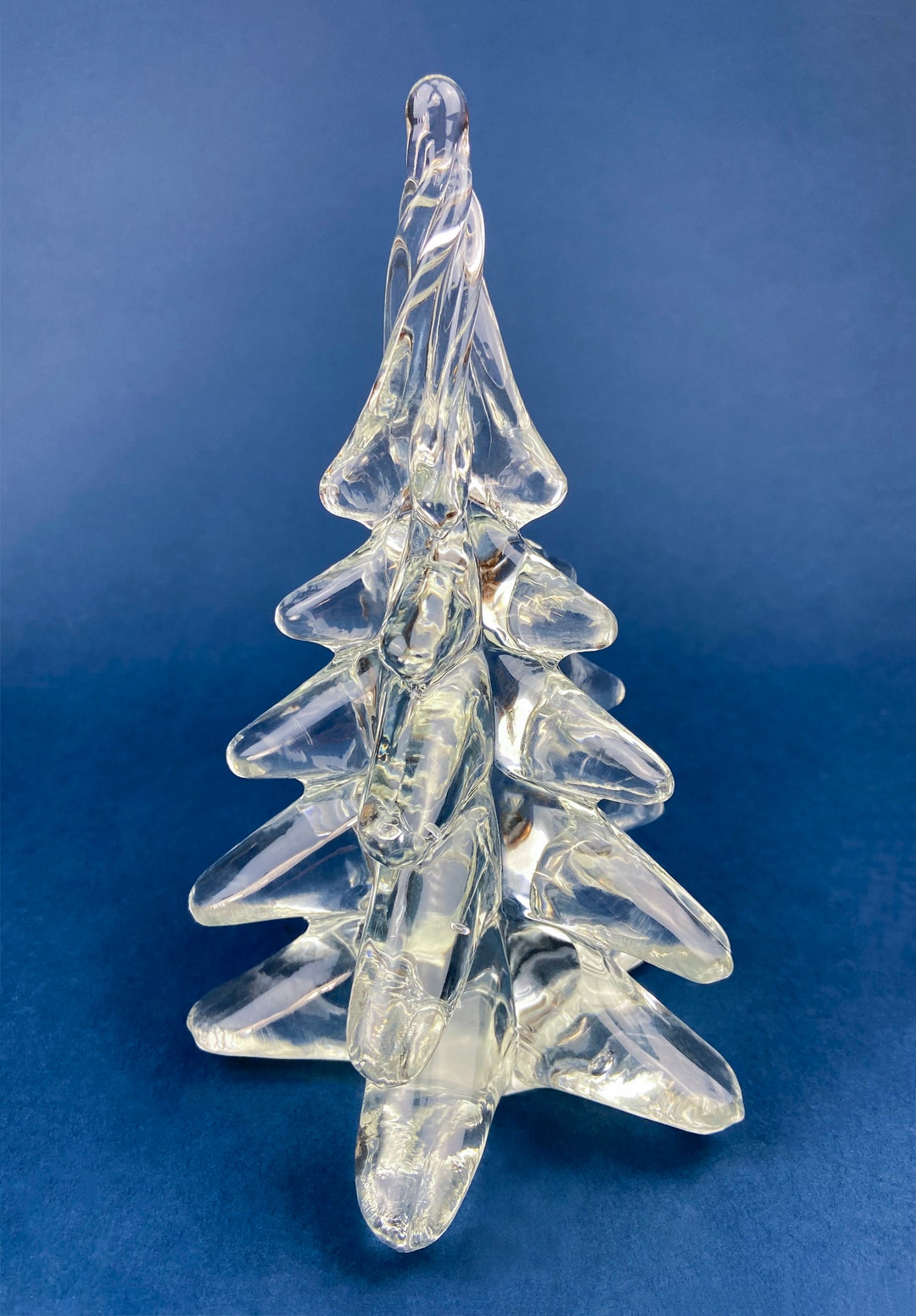 Lead Crystal Clear Christmas Tree. Hand Crafted Art Glass Spruce Tree ...