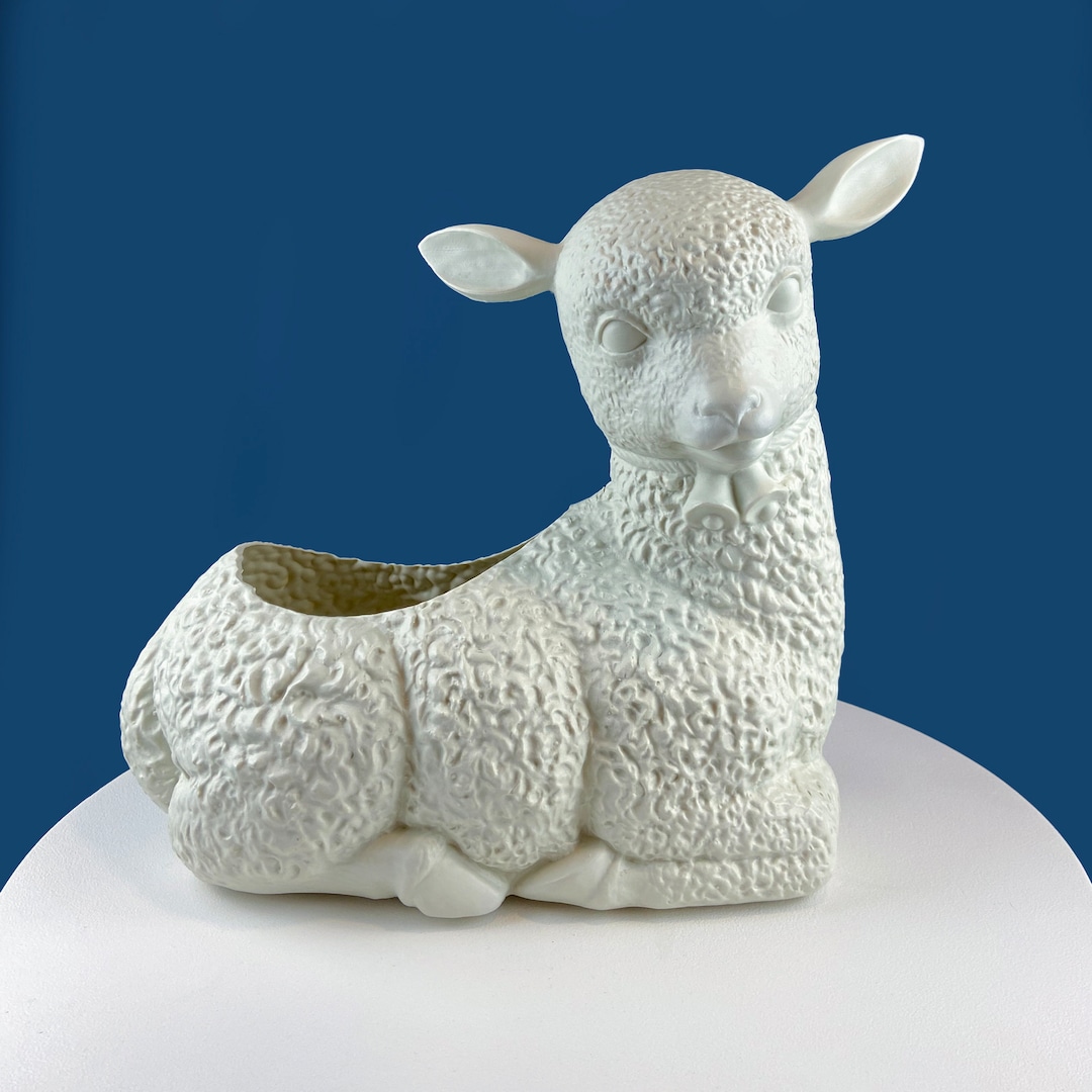 Blow Mold Lamb Planter: 16" White Sheep, Easter Spring Decor - Etsy