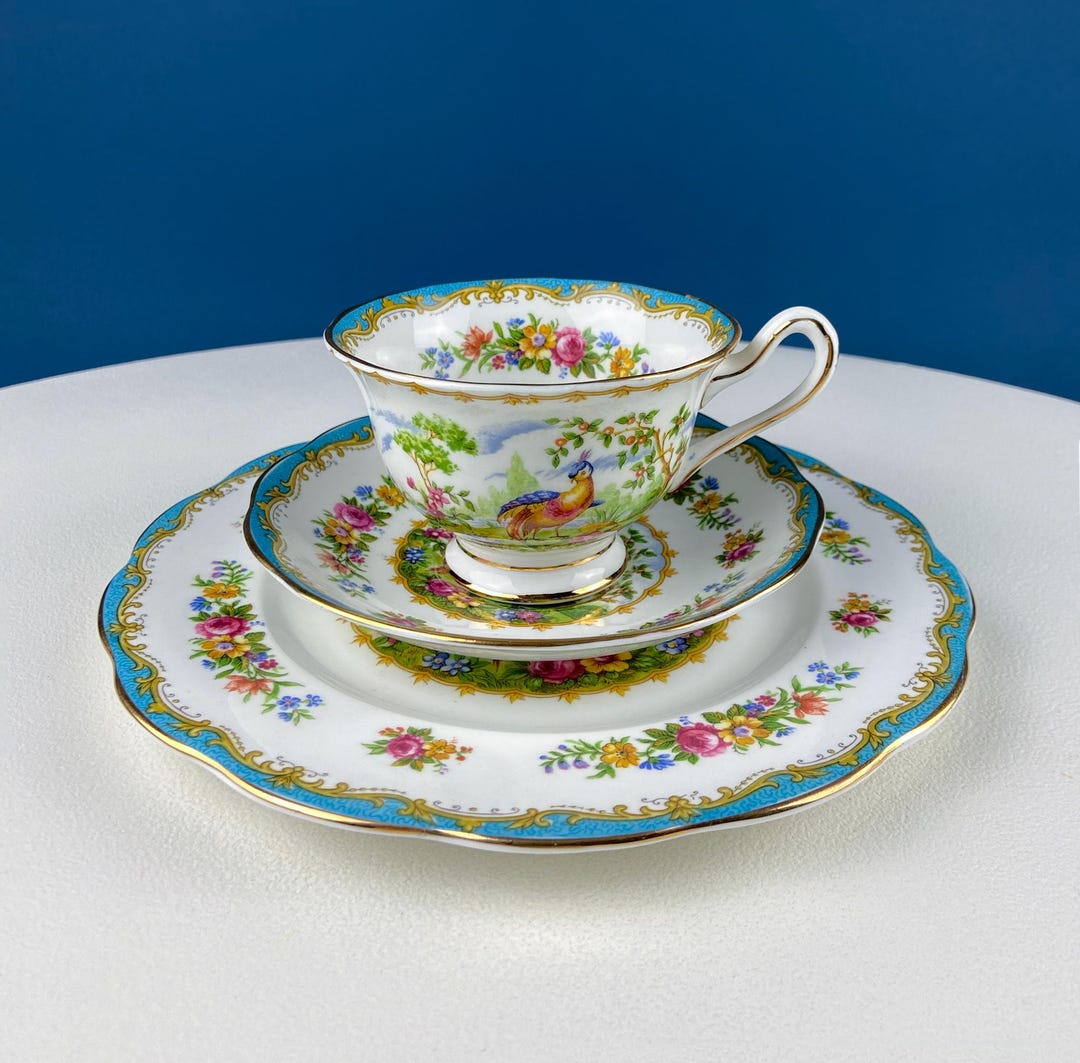 Vintage Royal Albert Chelsea Bird Tea Set Trio, Exotic Garden Motif - Etsy