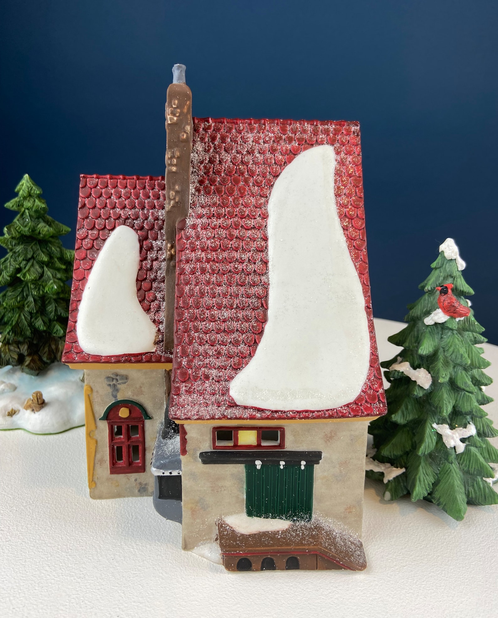 Popcorn and Cranberry House. Illuminated Porcelain Christmas Village ...