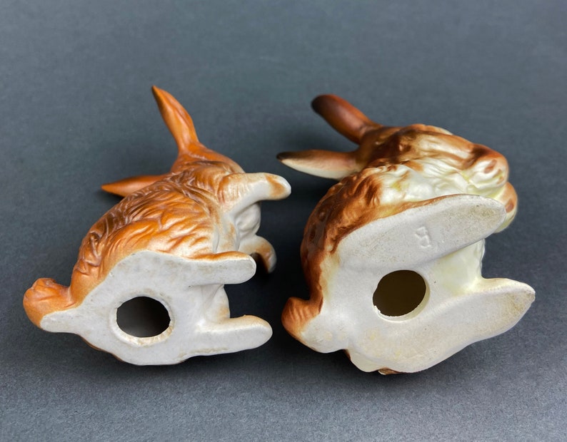Vintage Bunny Figurines. Pair of Hand Painted Porcelain - Etsy
