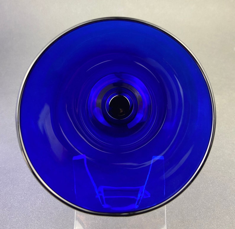Cobalt Blue Glass Water Goblets. Set of Eight Contemporary Style ...