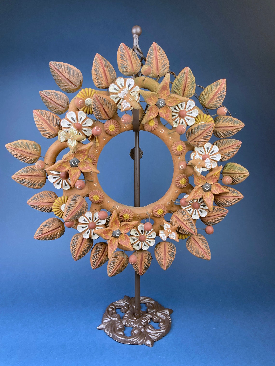 Adjustable Wreath Stand With Ornate Iron Base and Swirl Finial - Etsy