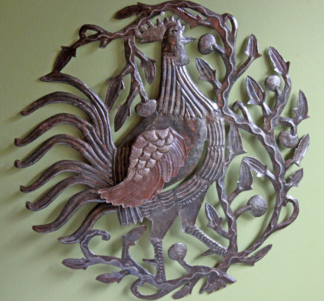 Large Hand-cut Metal Rooster Wall Art: Country Folk Decor - Etsy
