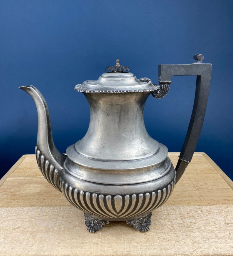 Vintage Pewter Teapot and Coffee Pot. Set of Two Beautifully Detailed ...
