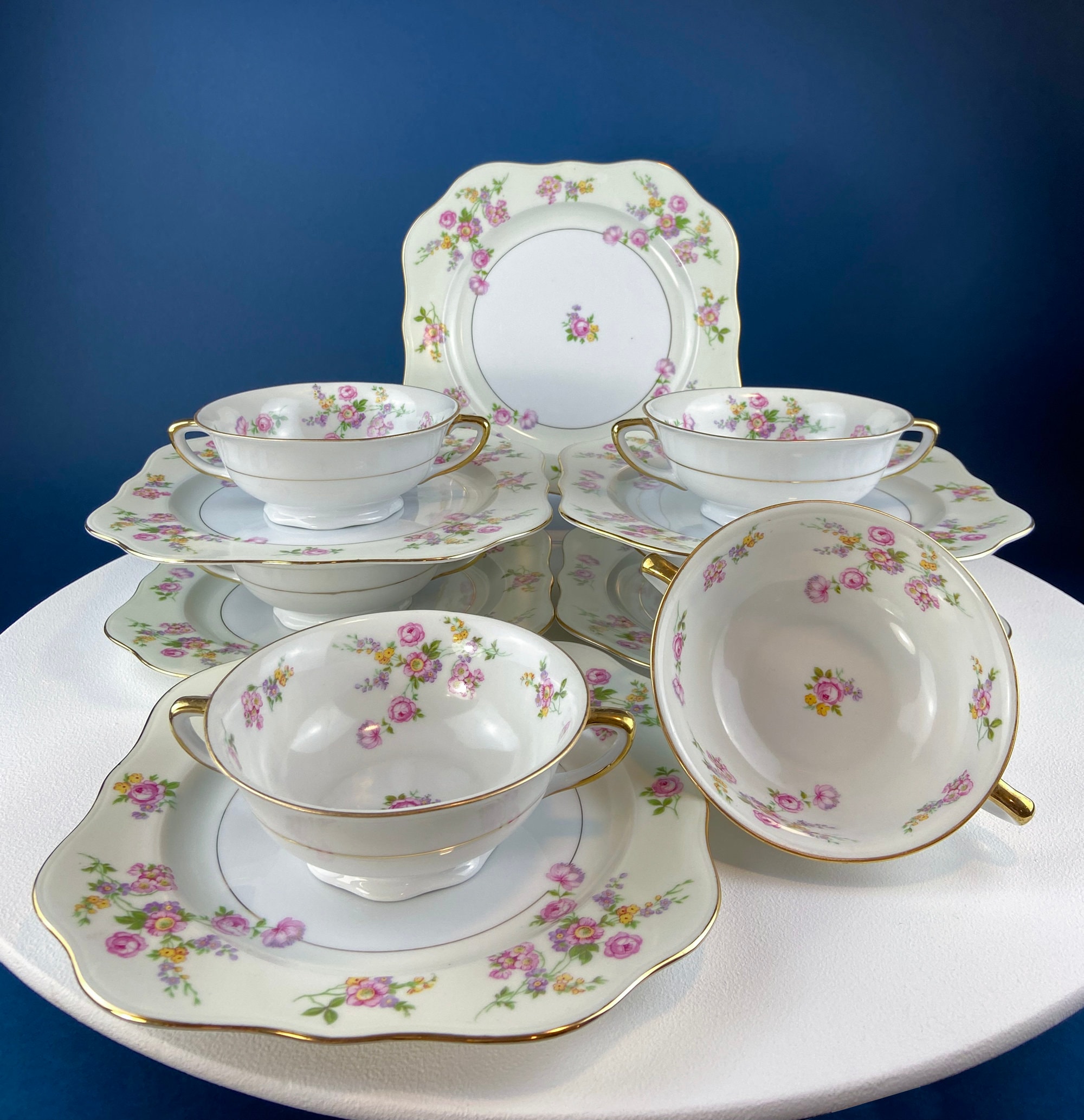 Antique Baronet China, Sylvia Porcelain Bowls and Plates, Set of 6 - Etsy