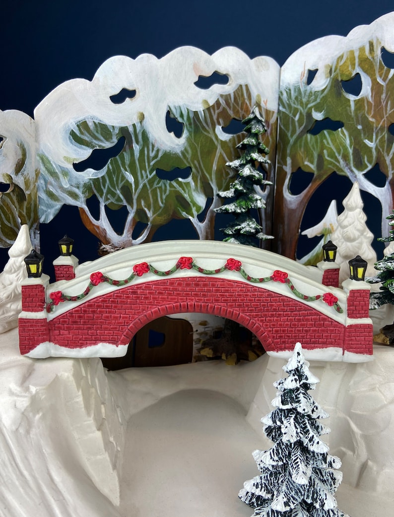 Christmas Village Red Bridge by Lemax. Porcelain Bridge With - Etsy
