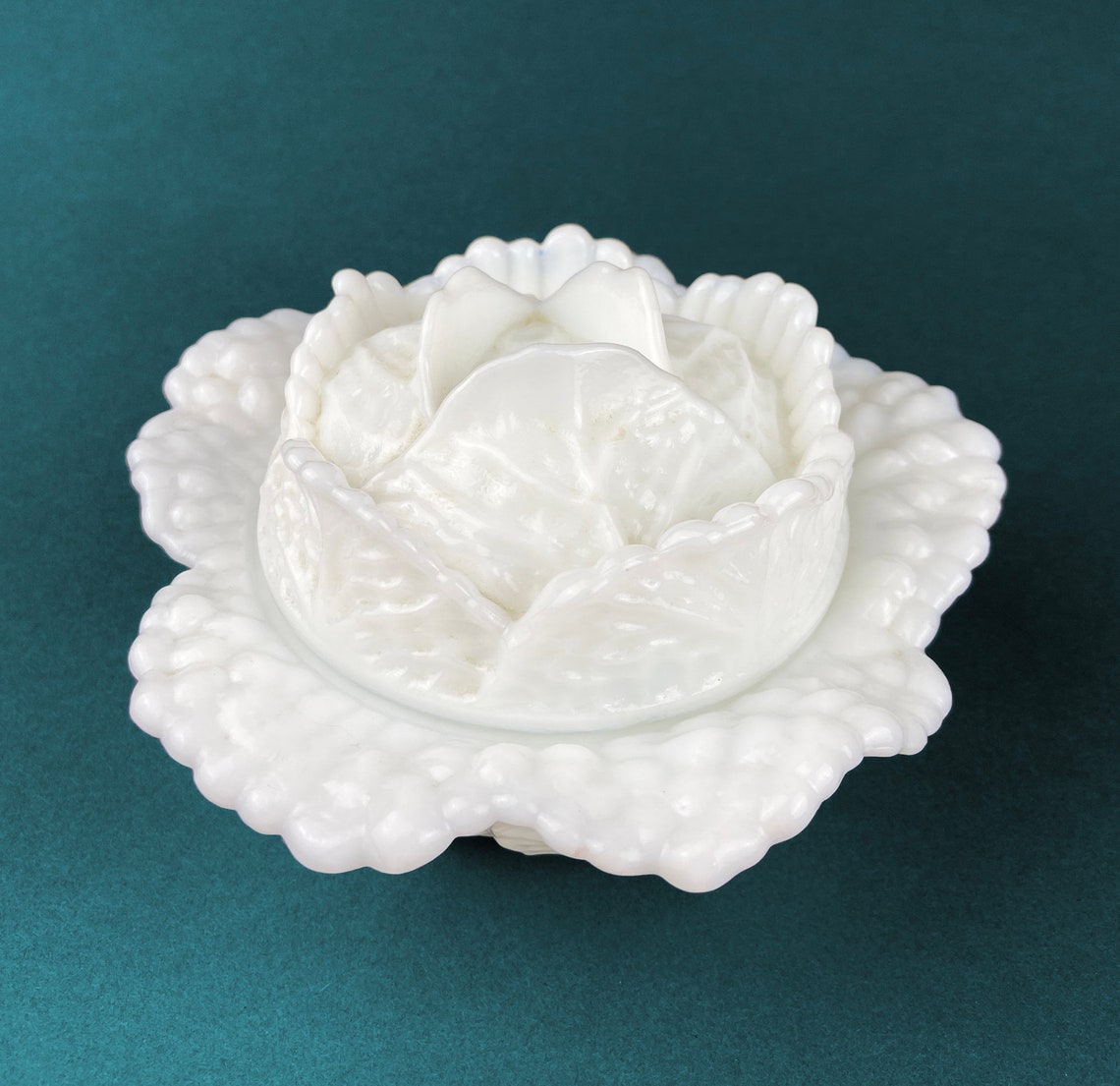 Milk Glass Cabbage Shaped Dish. Westmoreland Bowl With Lid. - Etsy
