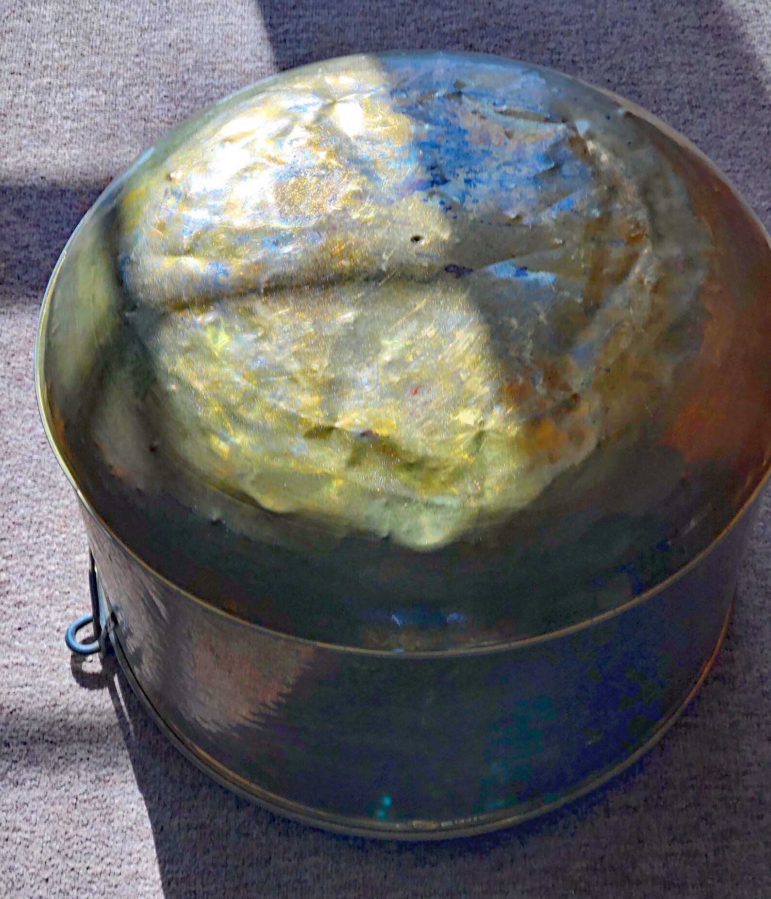 Brass Cauldron / Antique Huge Bucket With Wrought Iron Handles - Etsy