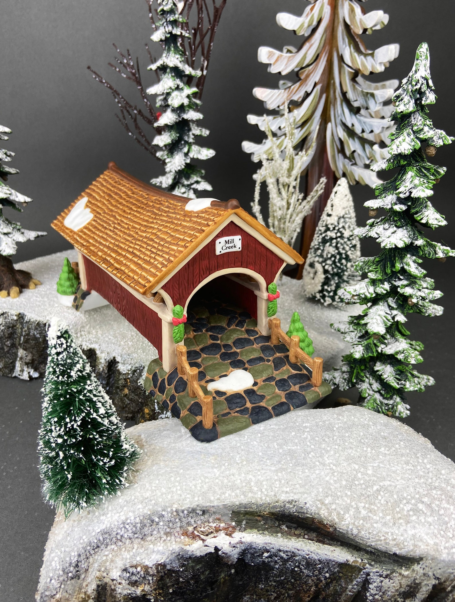 Christmas Village Red Bridge by Lemax. Porcelain Bridge With - Etsy