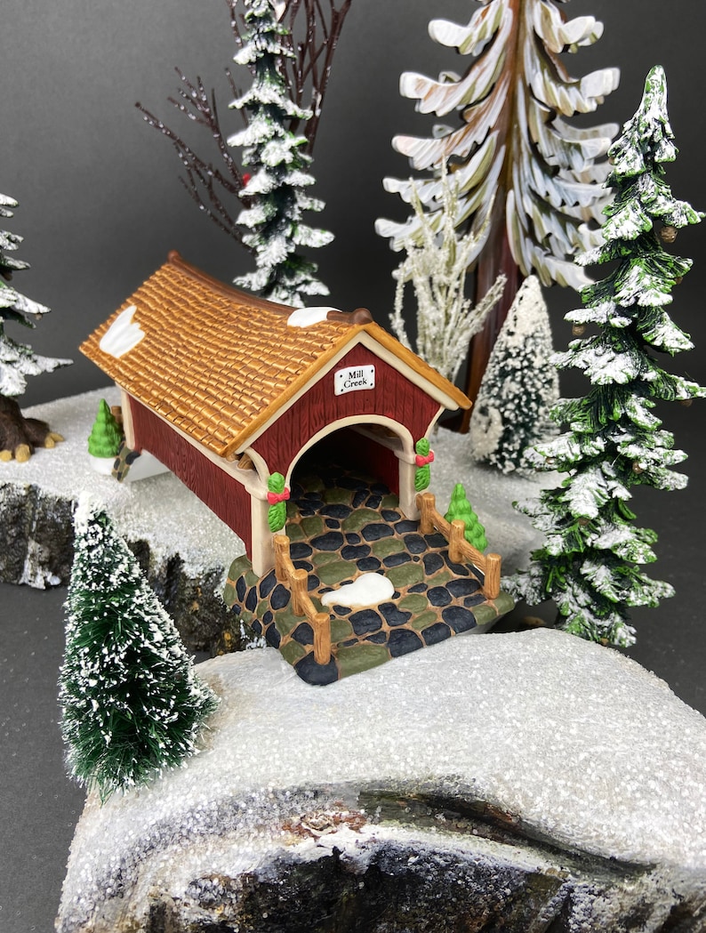 Christmas Village Red Bridge by Lemax. Porcelain Bridge With - Etsy