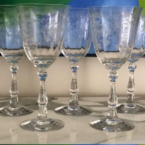 Vintage Cut Crystal Champagne Glasses. Set of 9 Vintage Glasses With ...