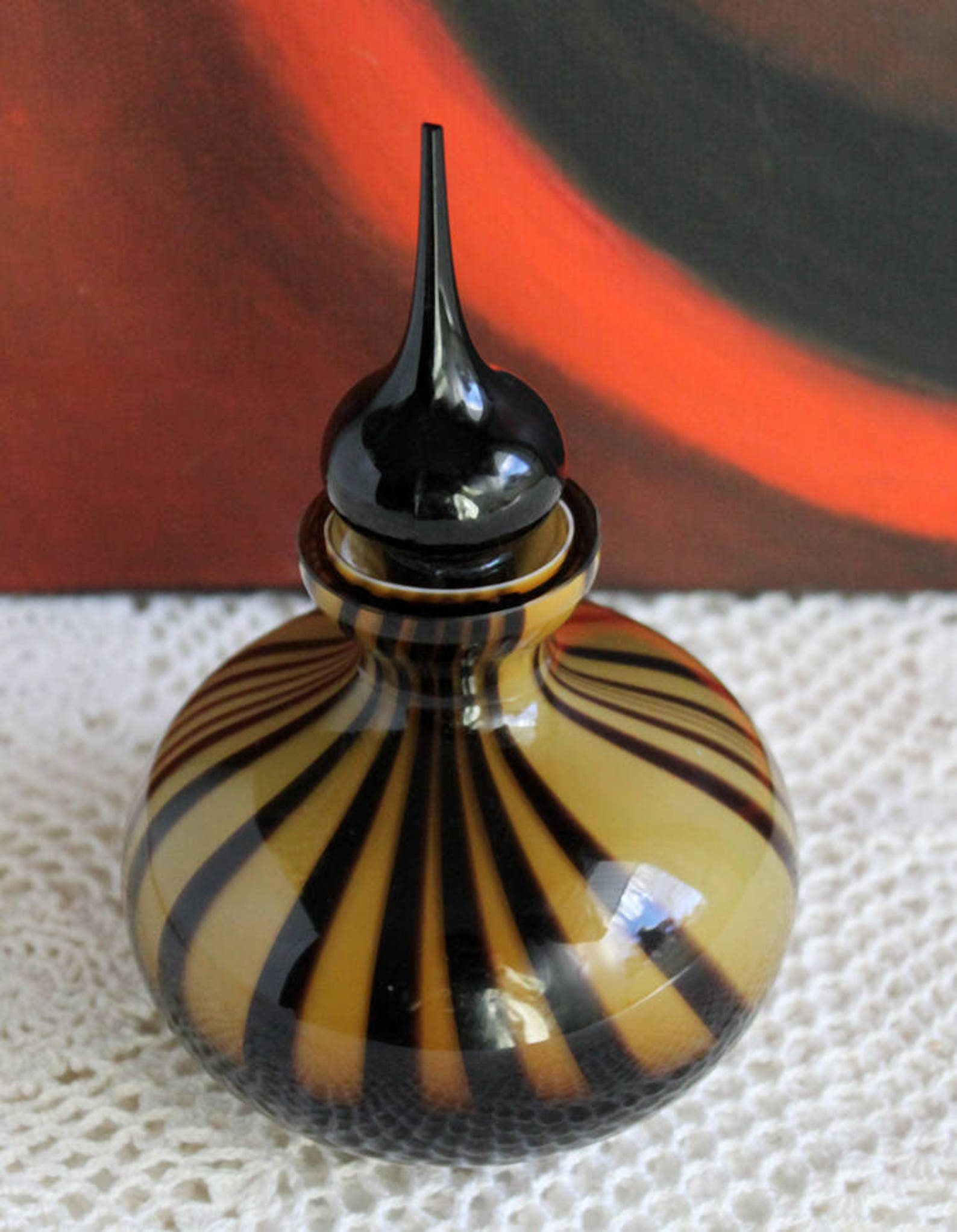 Art Glass Perfume Bottle With Stopper as Perfume Applicator. - Etsy