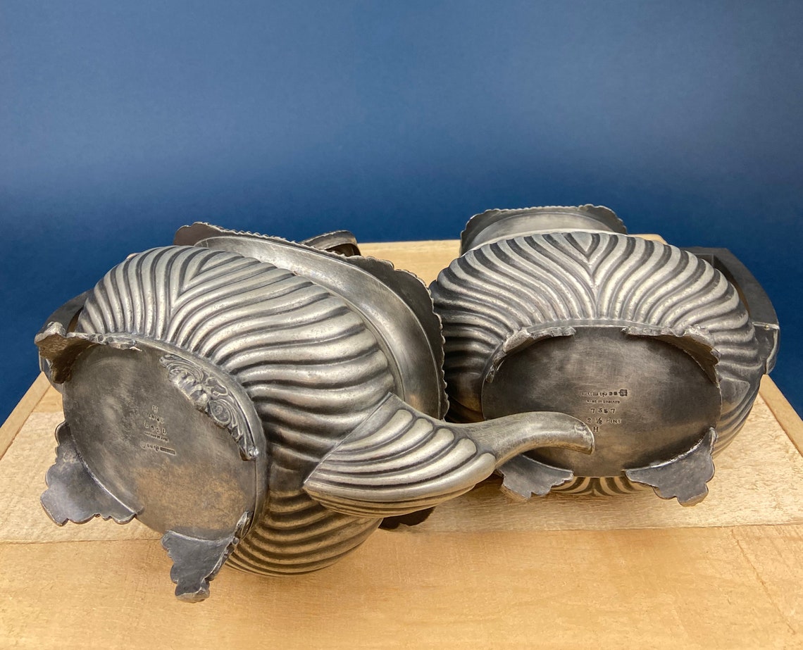 Vintage Pewter Teapot and Coffee Pot. Set of Two Beautifully Detailed ...