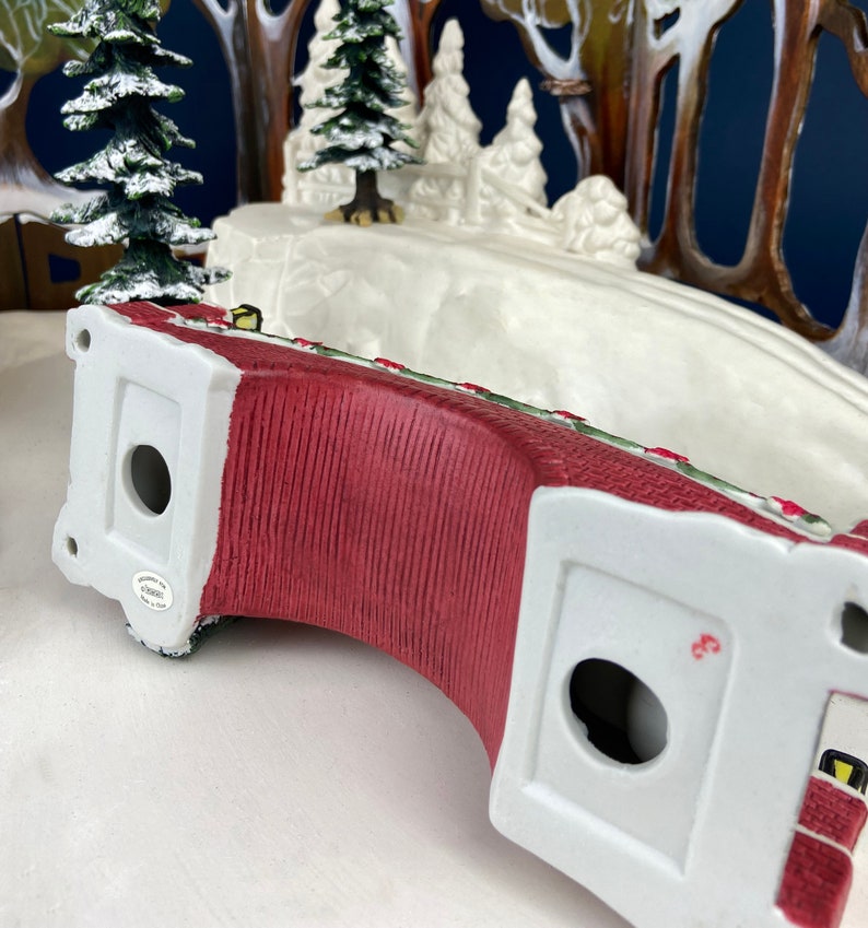 Christmas Village Red Bridge by Lemax. Porcelain Bridge With - Etsy