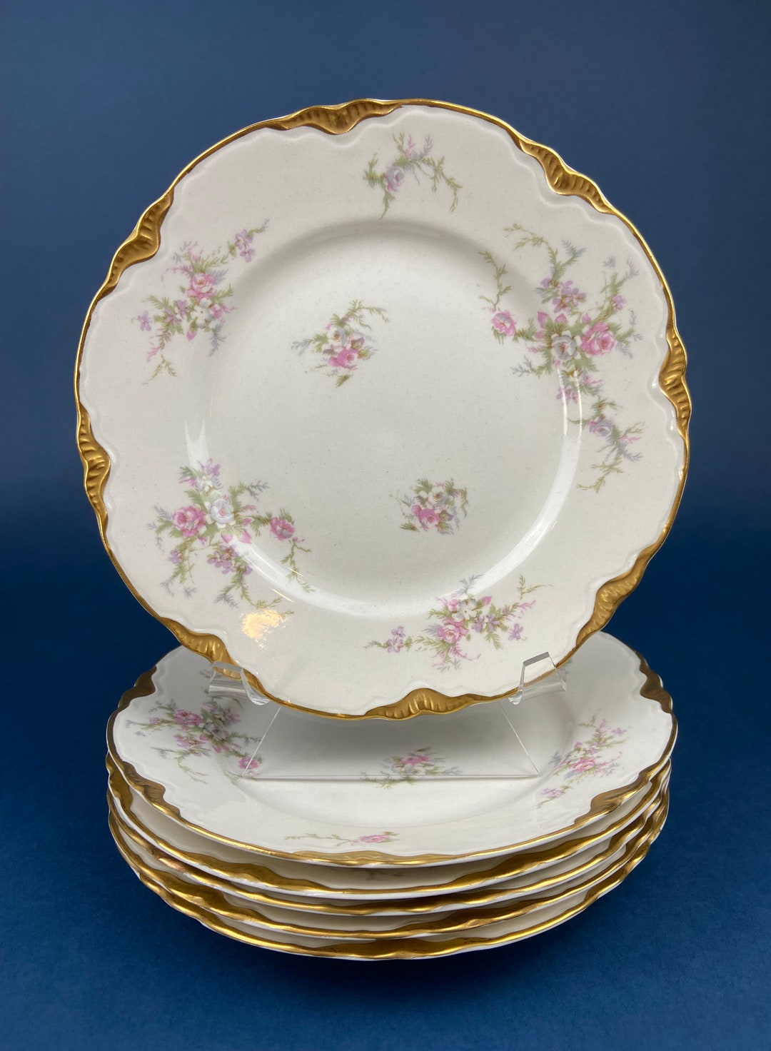 Antique Warwick Salad Plates: Hand-painted Cottage Rose, Set of 6 - Etsy