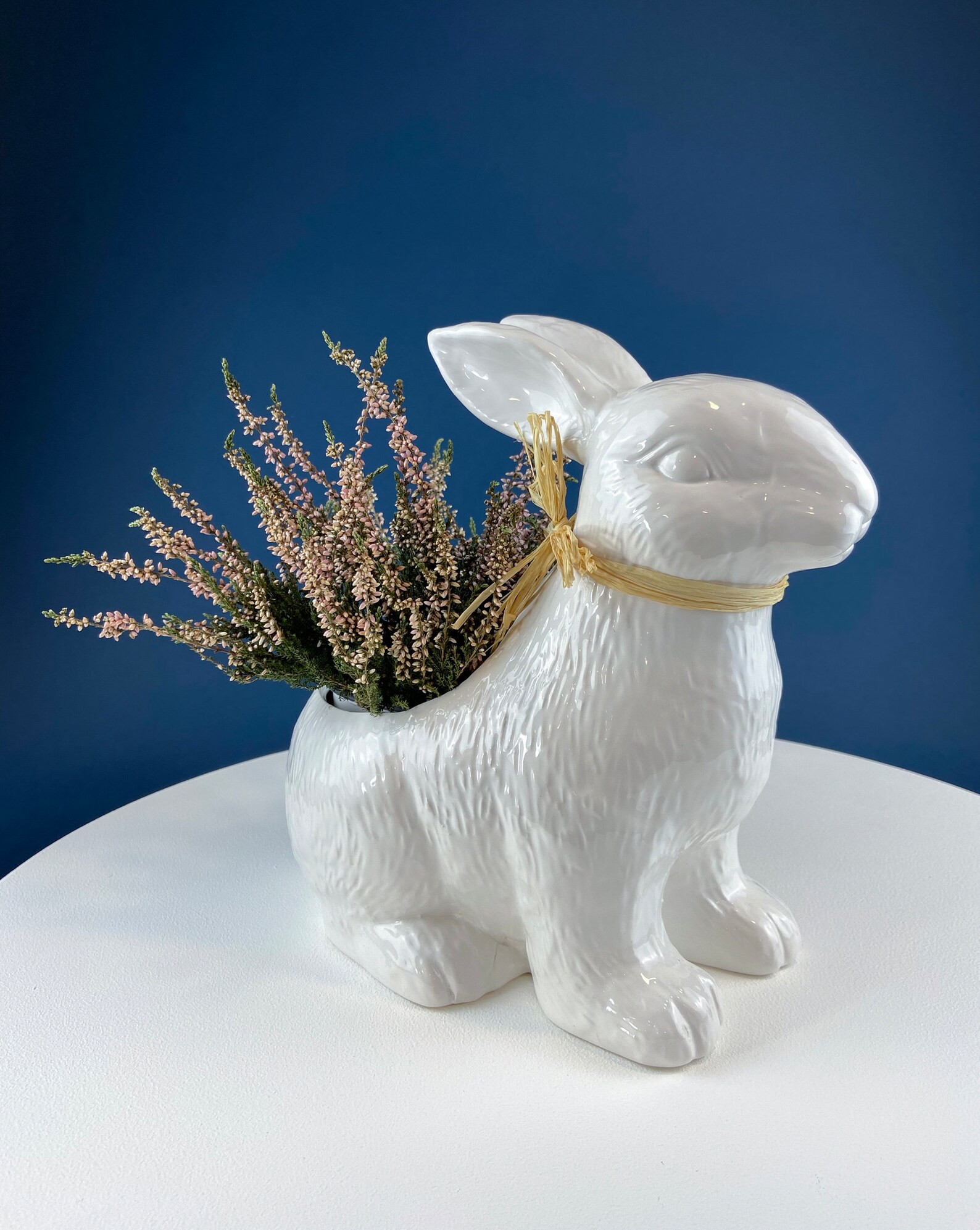 White Porcelain Bunny Planter. Large Ceramic Rabbit Figurine. - Etsy