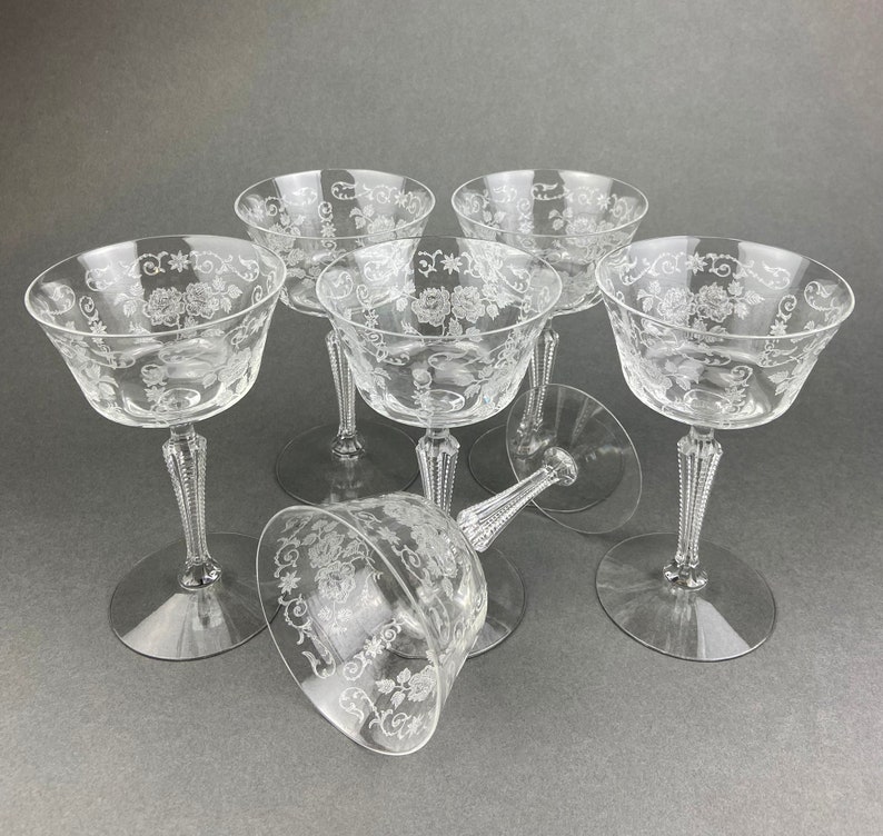 Tiffin Franciscan Juice Stemware With Etched Beautiful - Etsy UK