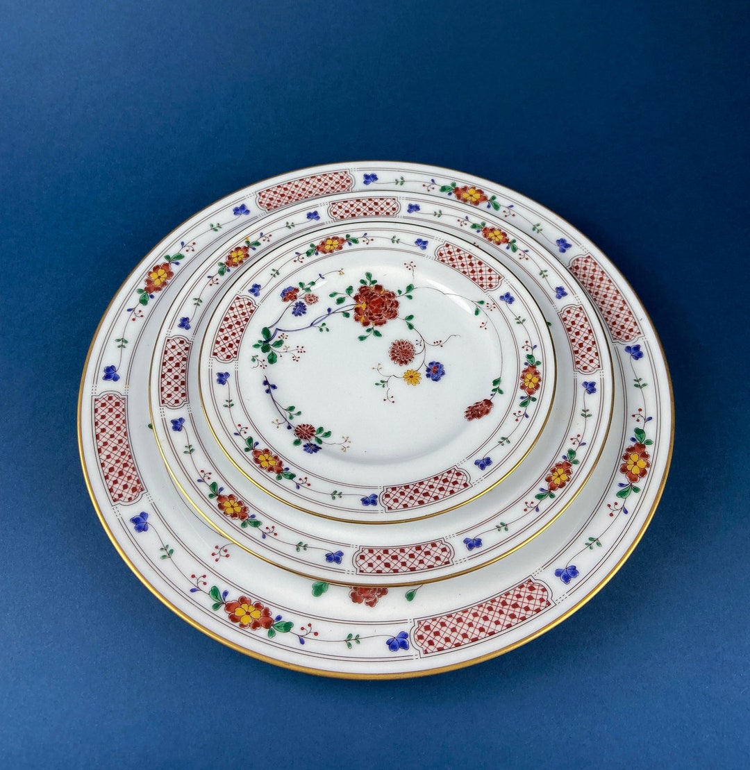 Vintage Porcelain Plates Trio, Dinner Set by Noritake Ireland. Asian ...