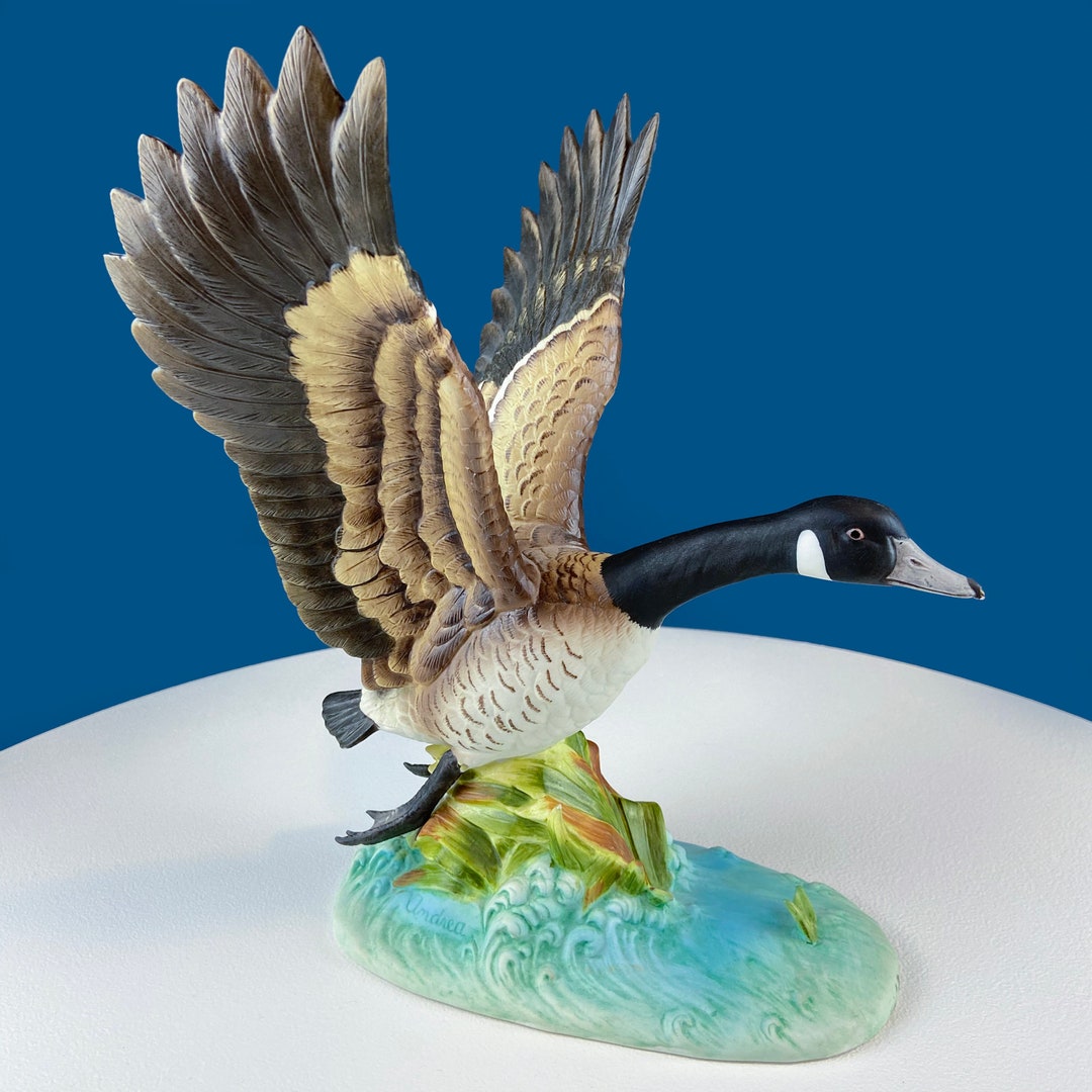 Canada Goose Figurine. Porcelain Large Hand-painted Bird. Andrea by ...