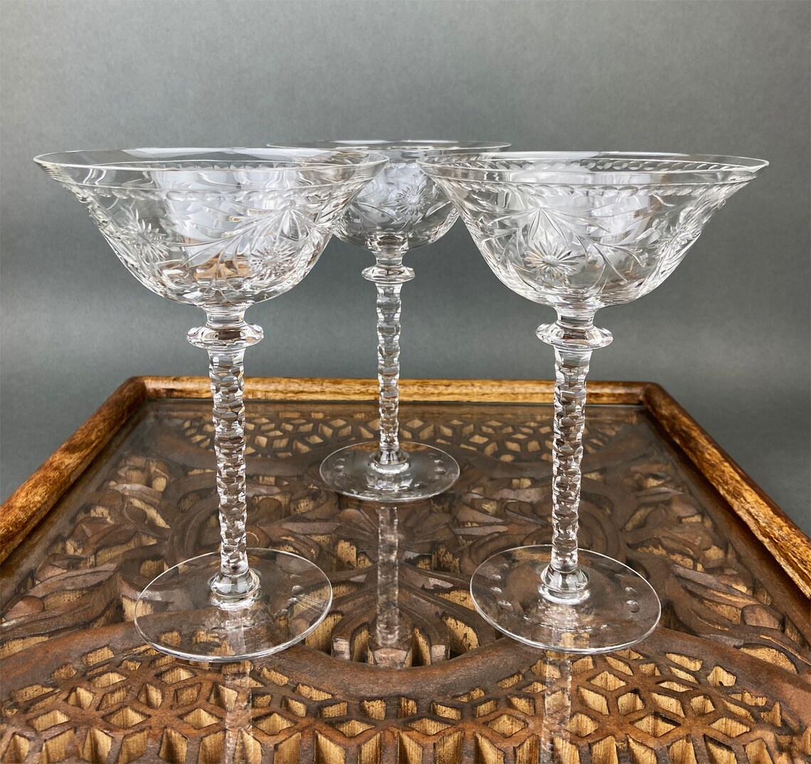 Vintage Crystal Wine or Juice Goblets. Bohemia Crystal by - Etsy