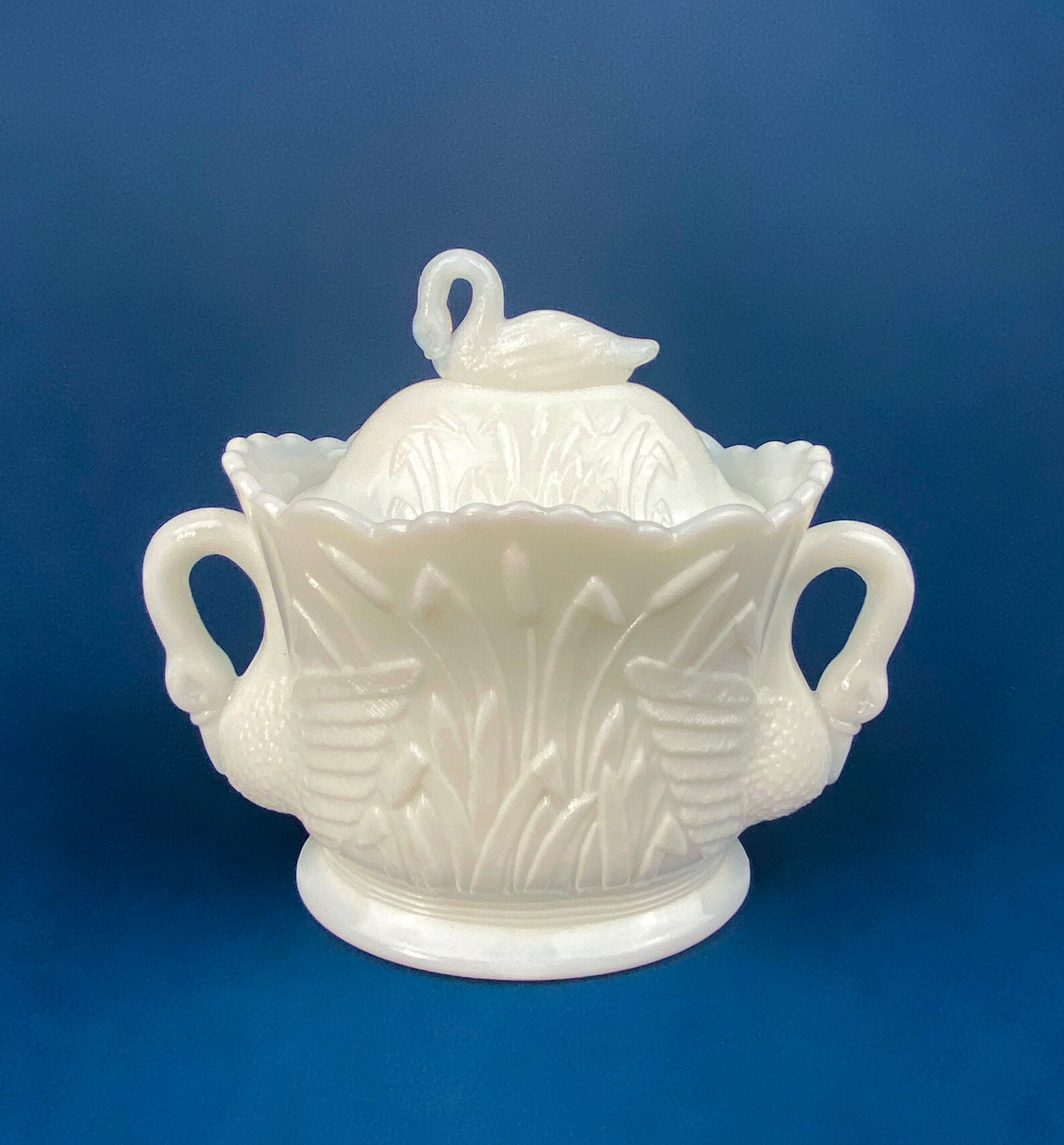 Cobalt Blue Creamer With Swan-shaped Handle and Lid. Glass - Etsy