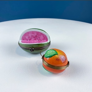 Watermelon Shaped Limoges Box With Flower Clasp. Highly Collectible ...