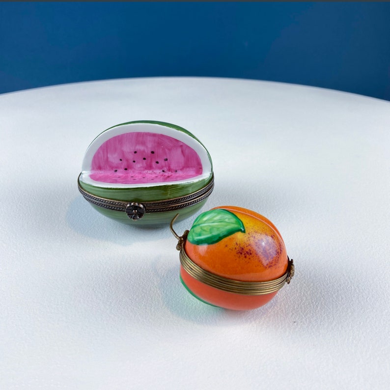 Watermelon Shaped Limoges Box With Flower Clasp. Highly Collectible ...