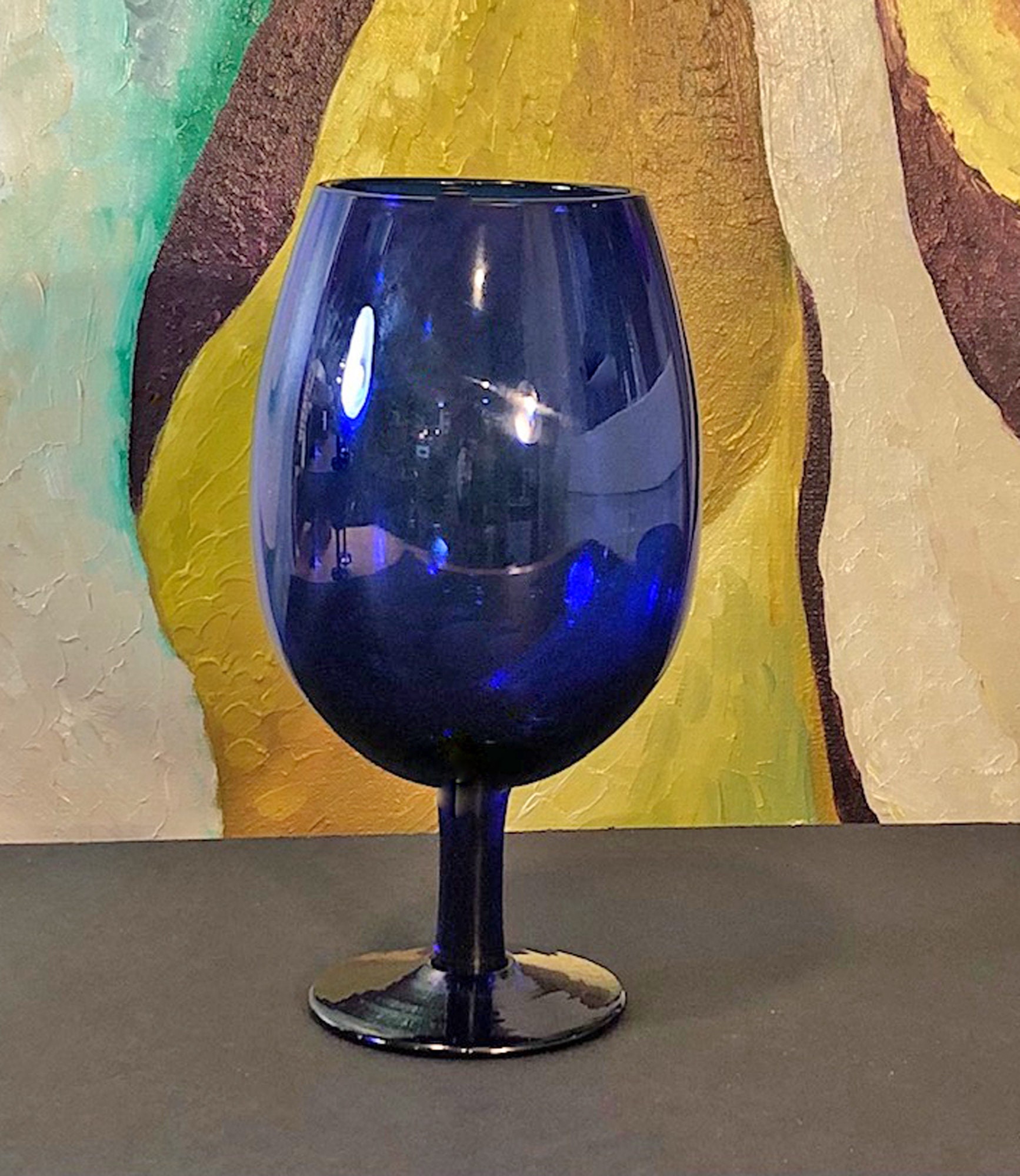 Cobalt Blue Water Goblets. Set of Four Large Glasses. Gift | Etsy