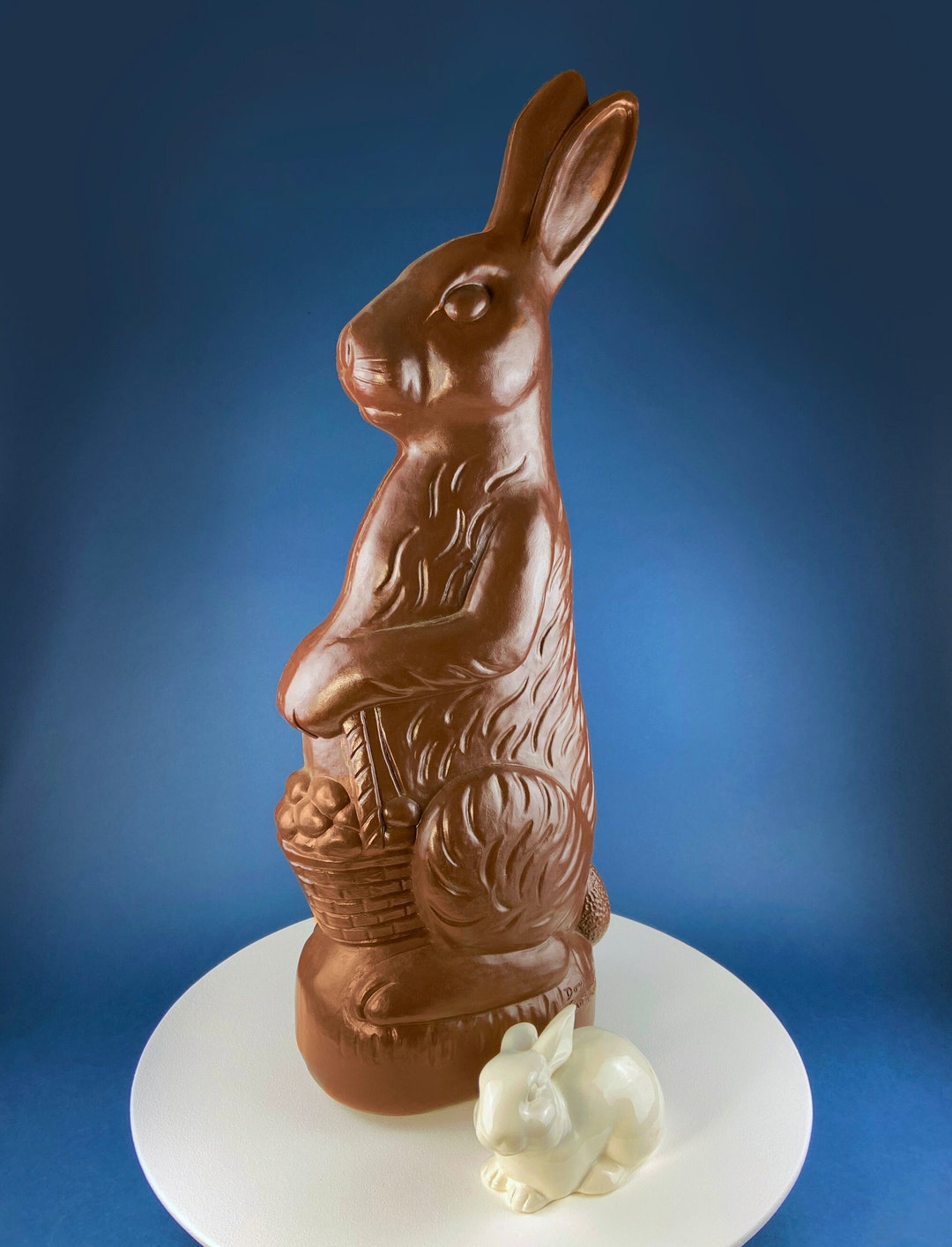 Blow Mold Huge Chocolate Bunny With Egg Basket. Inside/outside, Easter ...