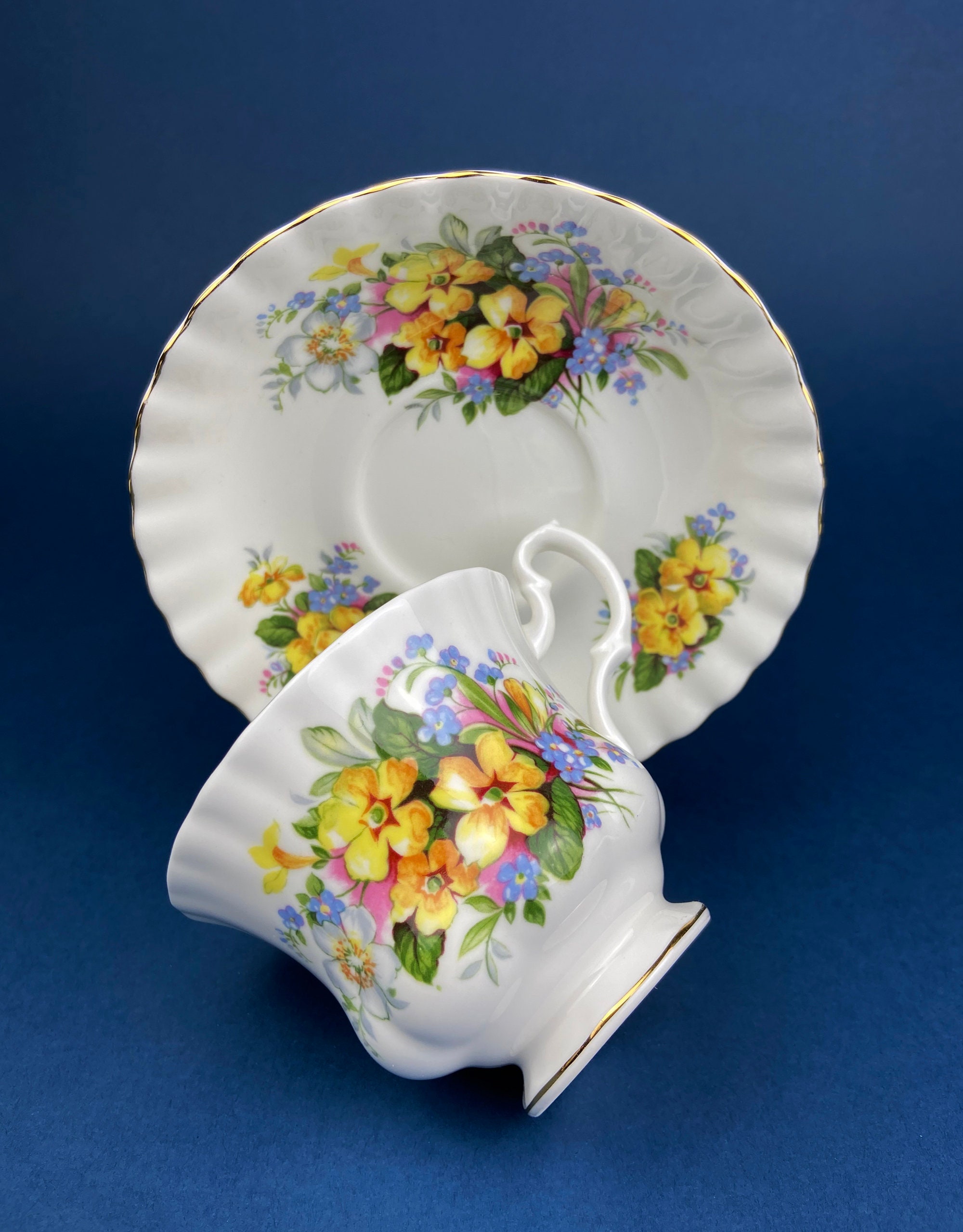 Royal Albert Primrose Hill Cup and Saucer, Vintage Bone China Tea Set ...