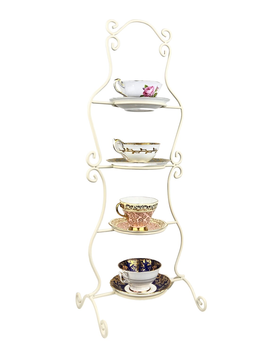 Teacup Display Stand. Vintage Design 4 Tier Metal Display Rack. Store ...