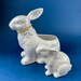 White Porcelain Bunny Planter. Large Ceramic Rabbit Figurine. Children ...