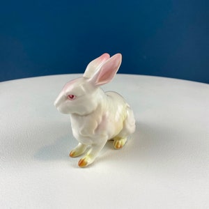 Vintage Lefton Bunny Figurine. Small Porcelain Sitting Rabbit. Hand ...