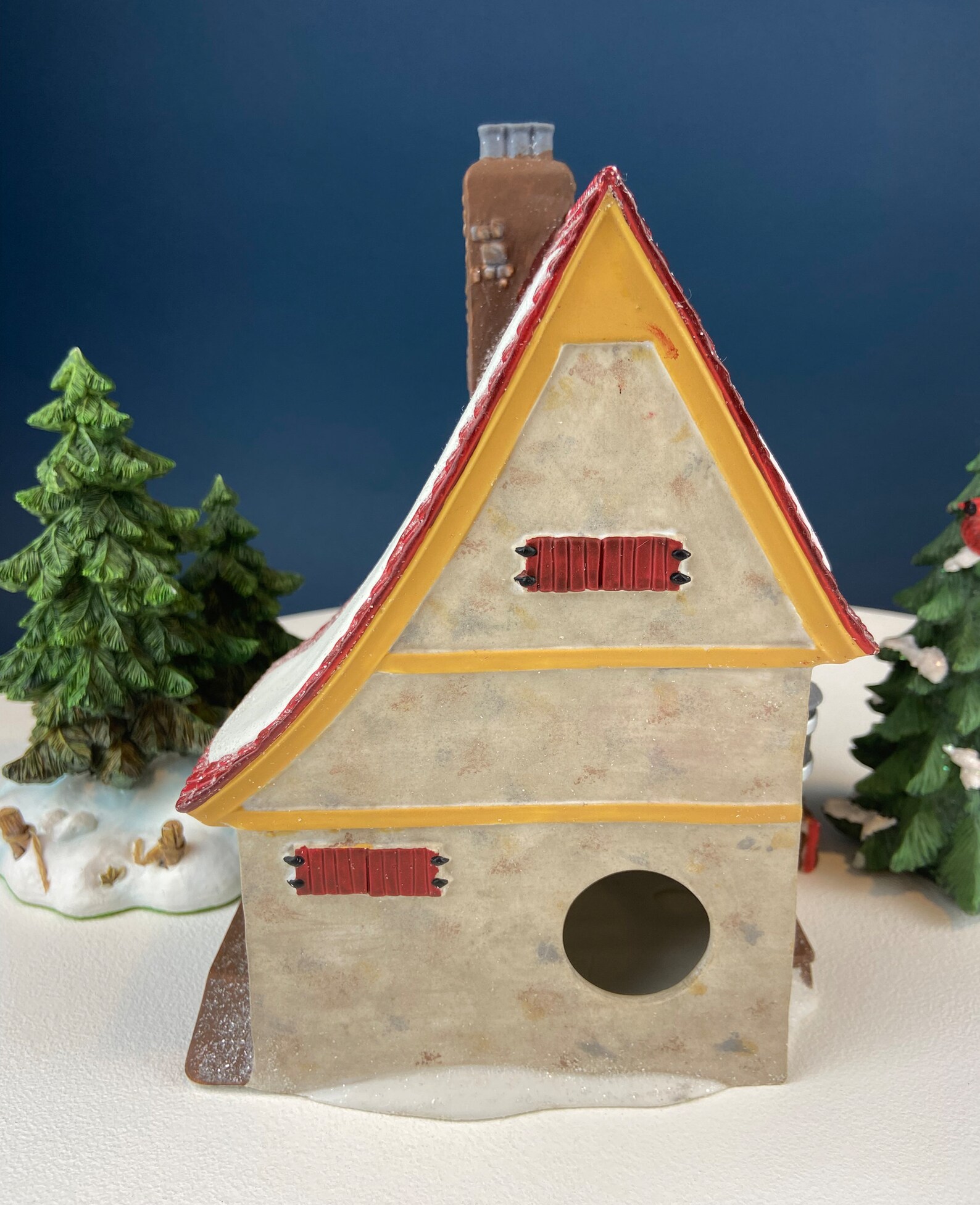 Popcorn and Cranberry House. Illuminated Porcelain Christmas Village ...