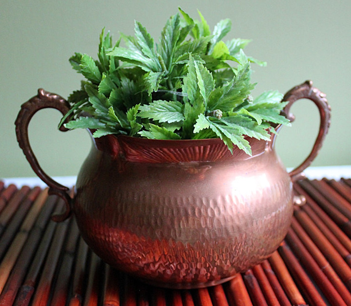 Copper Vase or Planter With Handles. Vintage Hand Made Copper - Etsy