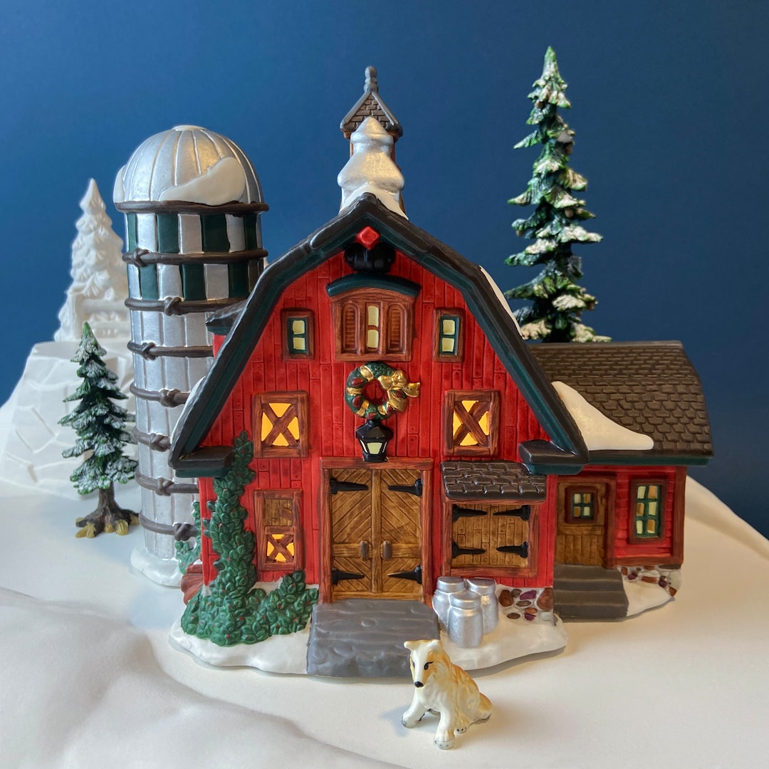 O'well Barn With Silo. Vintage Christmas Village Porcelain House ...