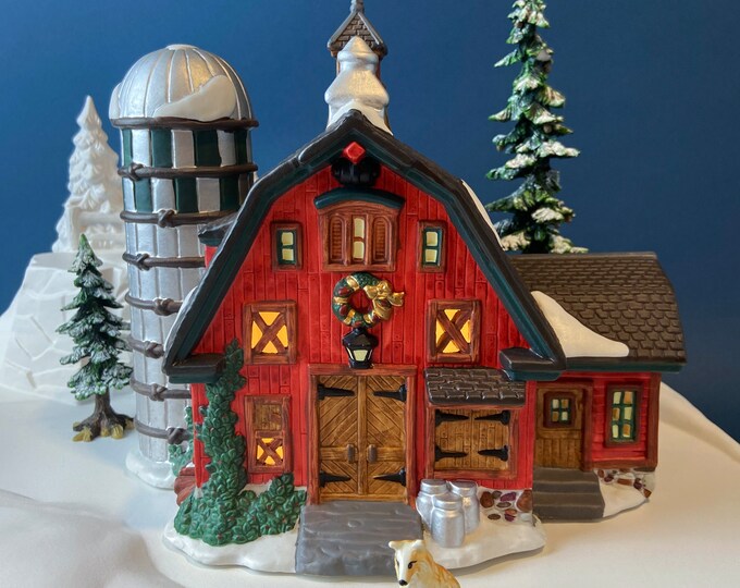 O'well Barn With Silo. Vintage Christmas Village Porcelain House ...