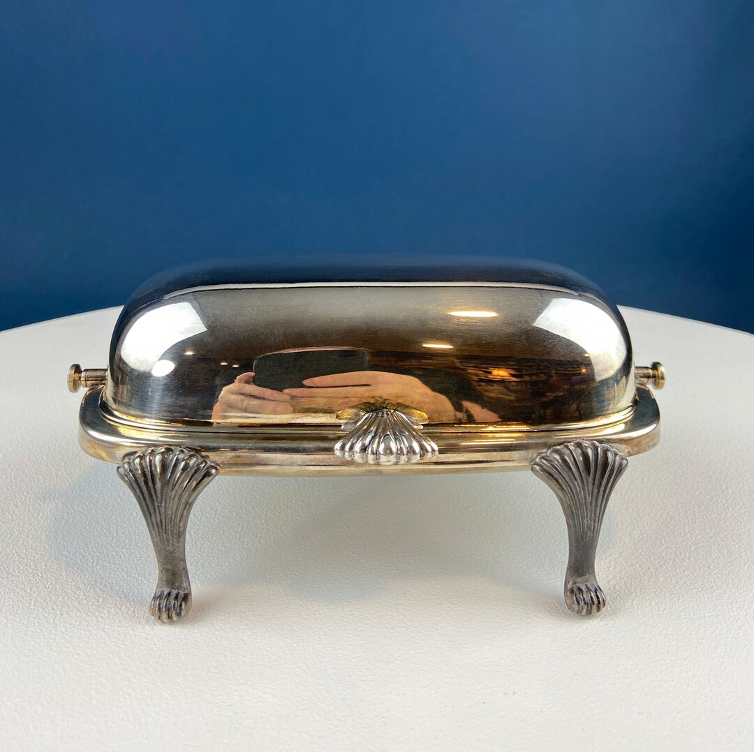 Rolling Dome Silver Butter or Caviar Serving Dish With Glass - Etsy