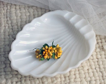 Milk Glass Shell Dish - Etsy