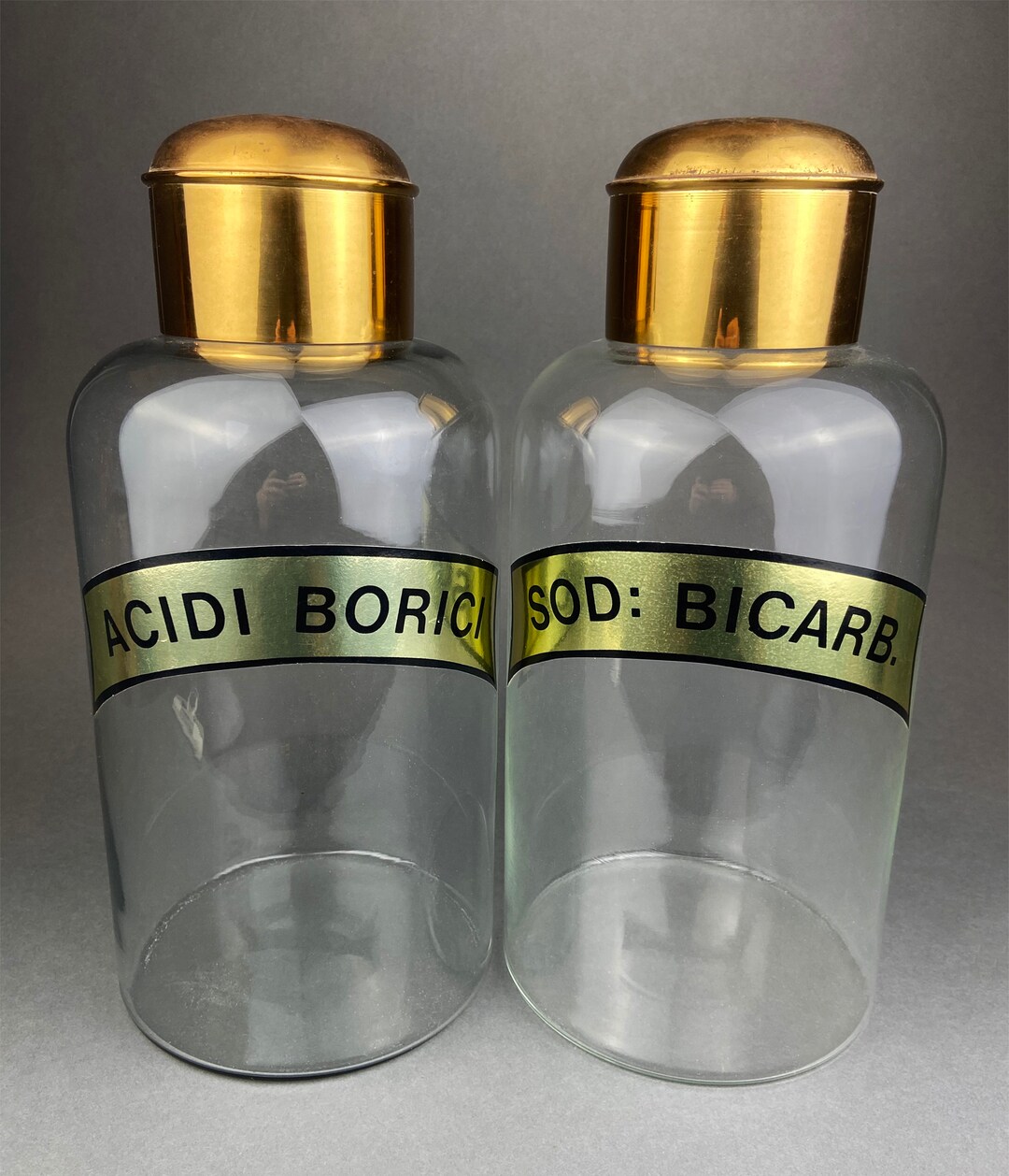 Vintage Italian Apothecary Jars: Extra Large Boric Acid & Sodium ...