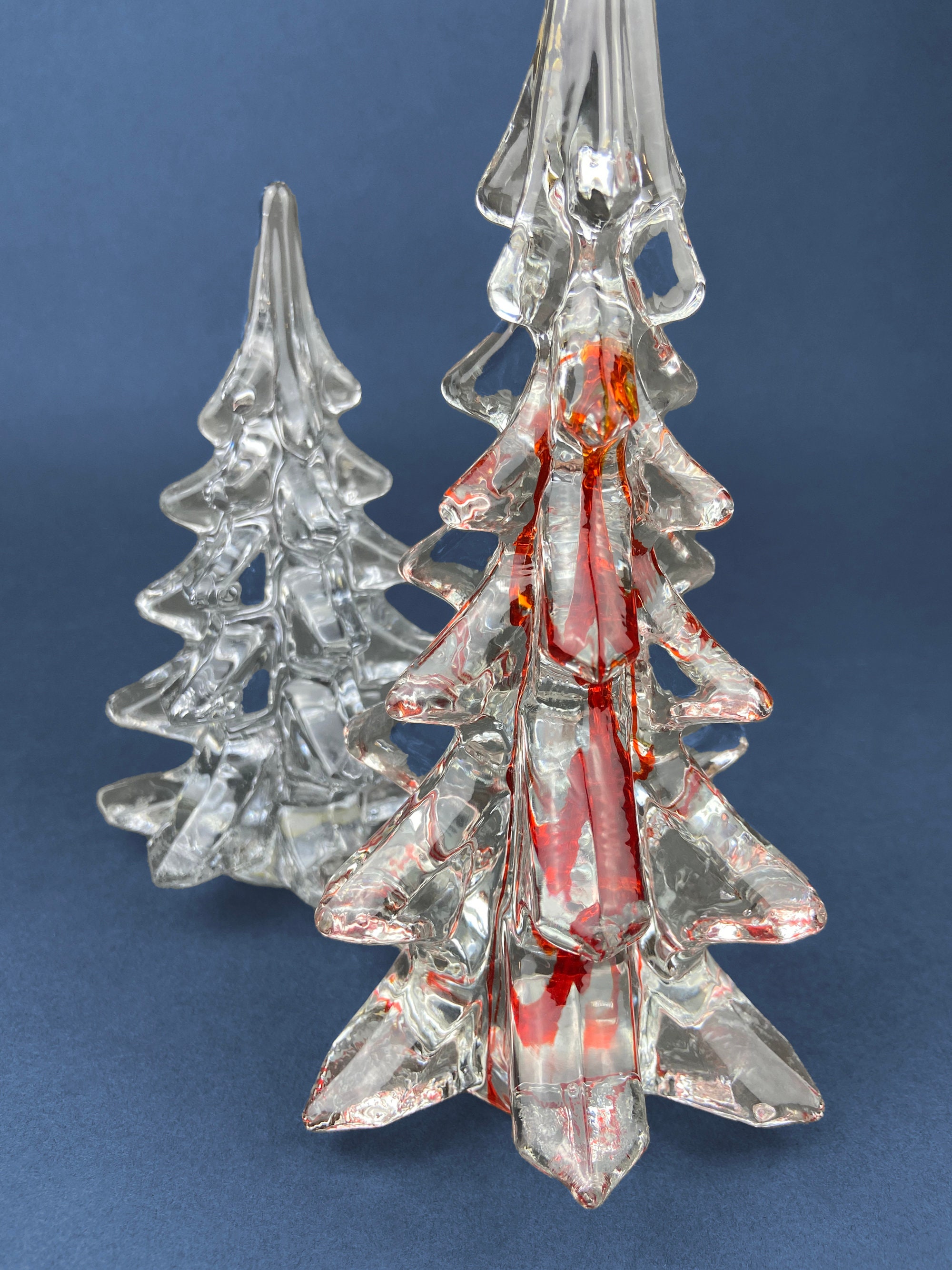 Lead Crystal Christmas Tree With Green Speckles. 5.5" Hand Crafted ...