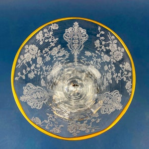 Cambridge Rose Point Clear Flower Vase. Crystal, 10" Keyhole-stem ...