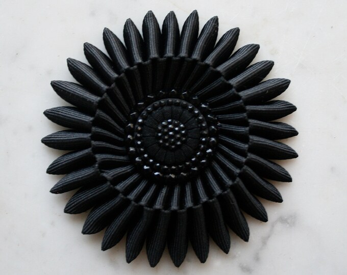 Cockade Brooch Pin - Black Ribbon Folding Jewelry, French Cockade Pin ...