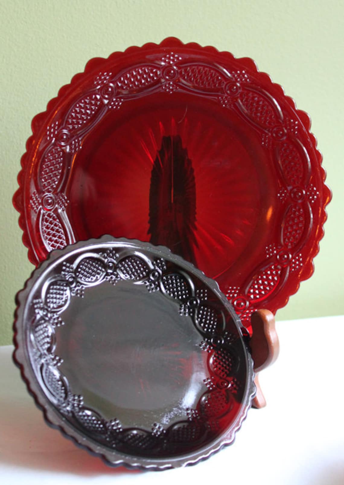 Avon Cape Cod Collection. Ruby Red Glass Small Plate. - Etsy
