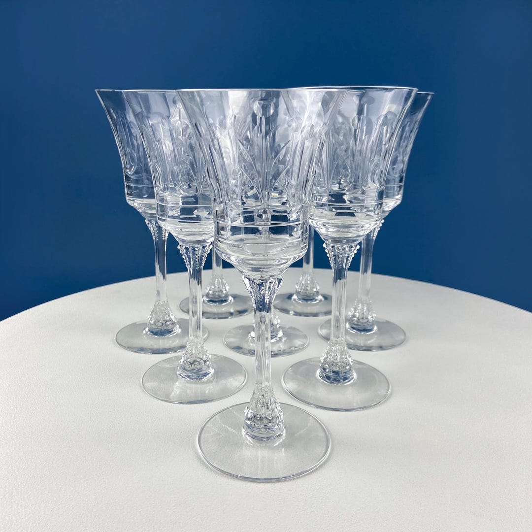 Vintage Heisey Danish Princess Cut Crystal Wine or Water Goblets. Set ...