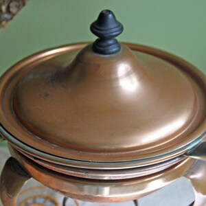 Copper Chafing Pot and Stand. Copper Lidded Dish with Handle | Etsy