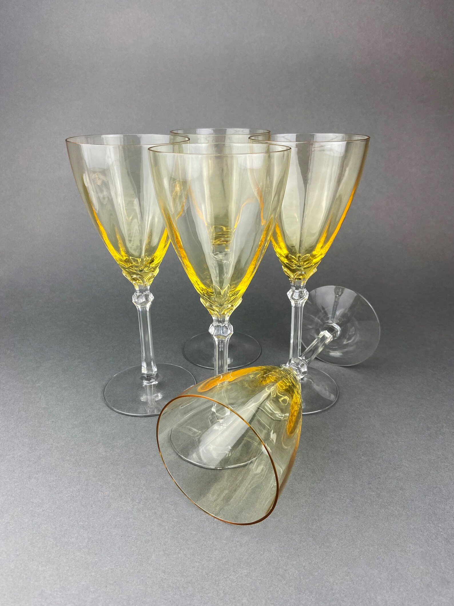 Fostoria Contour Clear Crystal Goblets With S-shaped Stem. Set - Etsy