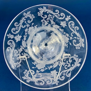 Vintage Etched Crystal Glasses. Chantilly by Cambridge. Fruit or Oyster ...