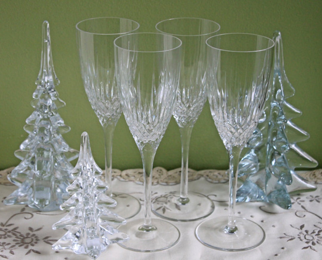 Four Vintage Crystal Glasses. Crystal Bar Ware. Fine Stemware With Thin ...